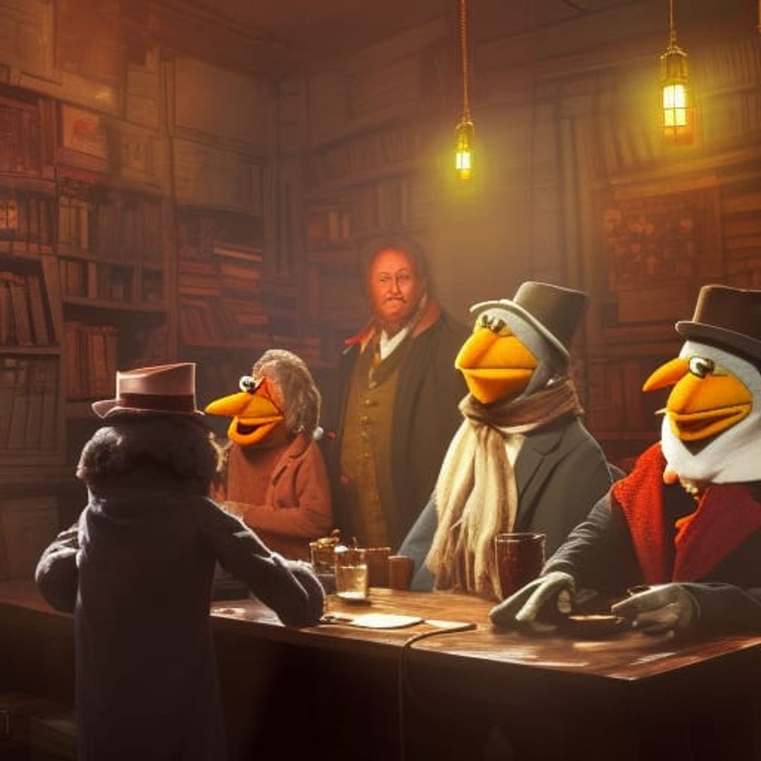 Ebenezer Scrooge with Muppets - AI Generated Artwork - NightCafe Creator
