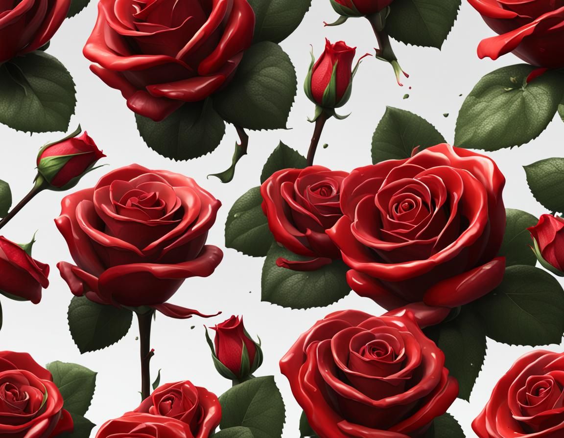 Beautiful red roses being dipped in chocolate - AI Generated Artwork ...