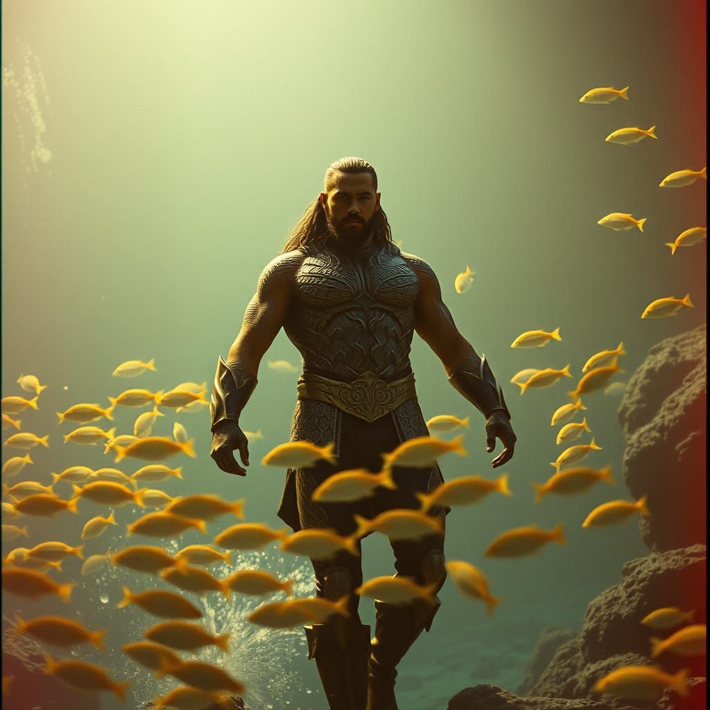 Tenoch Huerta as Namor, Heroic Underwater King - AI Art