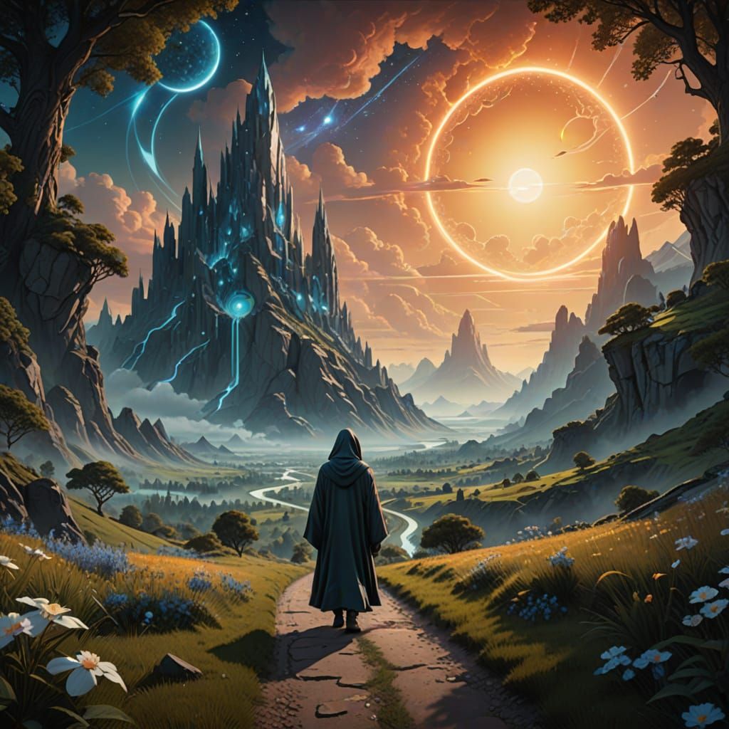 journey - Mystic Wanderer in a Realm of Spiritual Growth