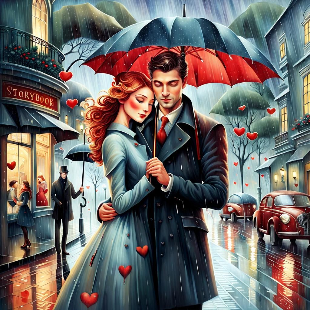It's Raining Hearts - AI Generated Artwork - NightCafe Creator