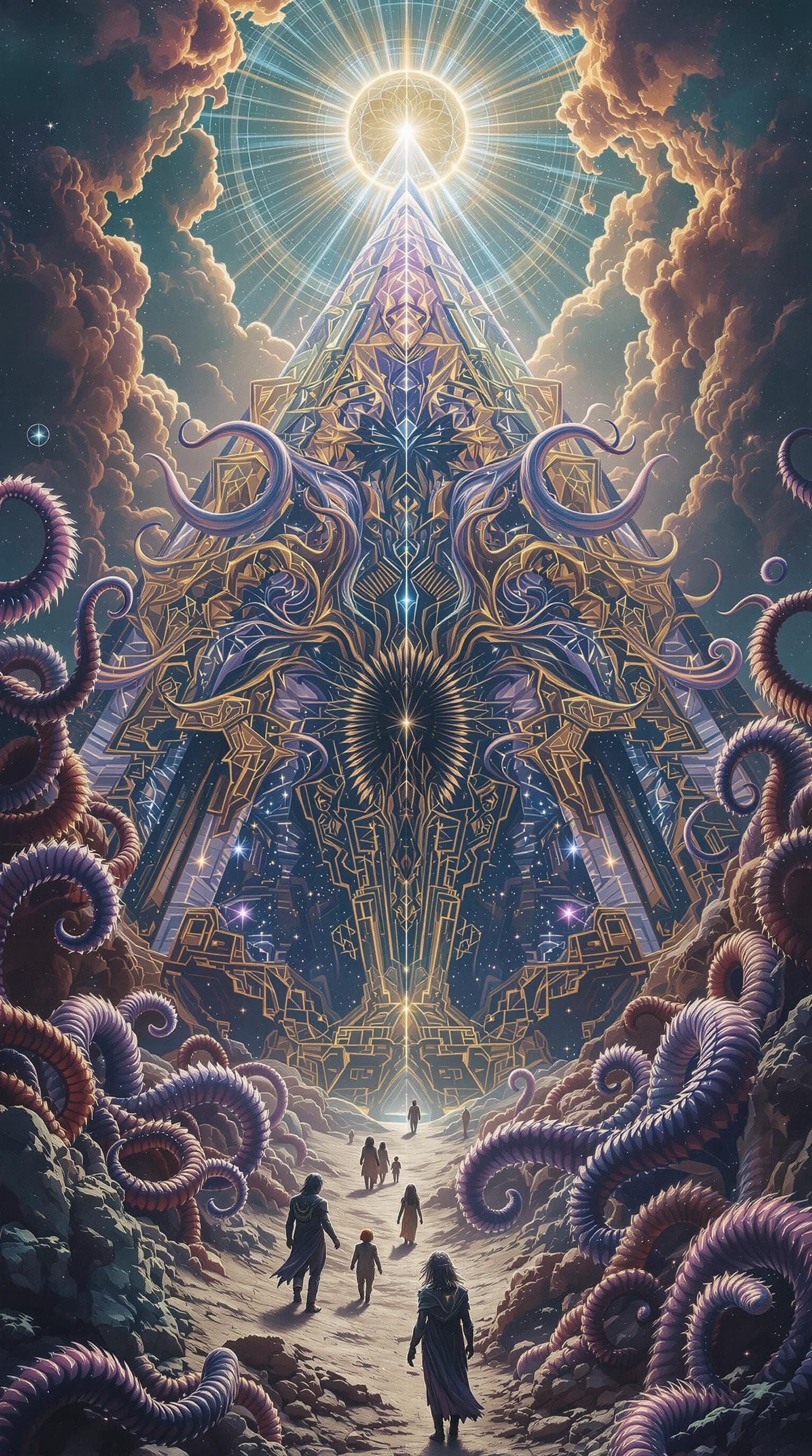 Nephilim Temple: Fractal Pyramids in Ancient Futur... - AI Art