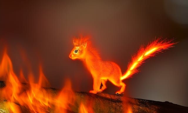 Mythical phoenix squirrel (fire type) - AI Generated Artwork - NightCafe Creator