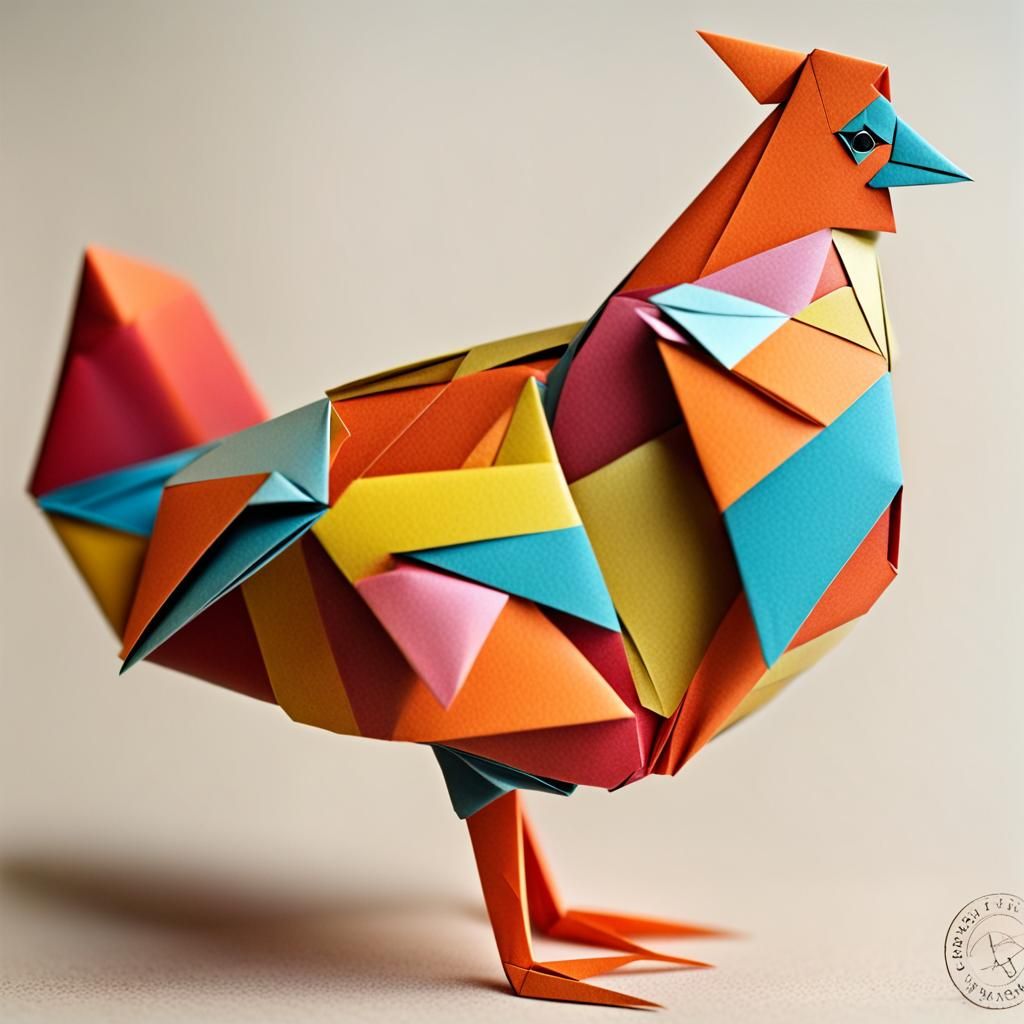 Origami Chicken - AI Generated Artwork - NightCafe Creator