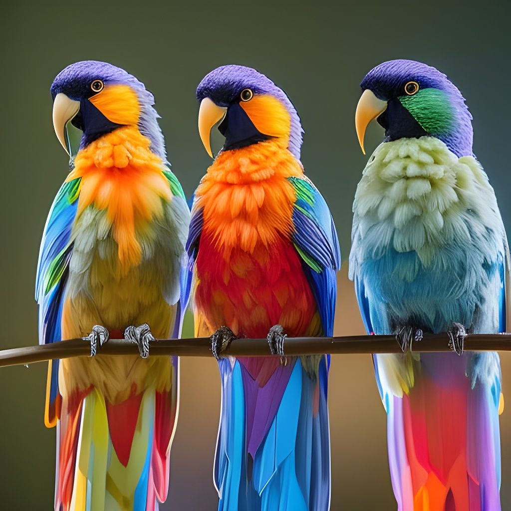 Three Parrots - AI Generated Artwork - NightCafe Creator