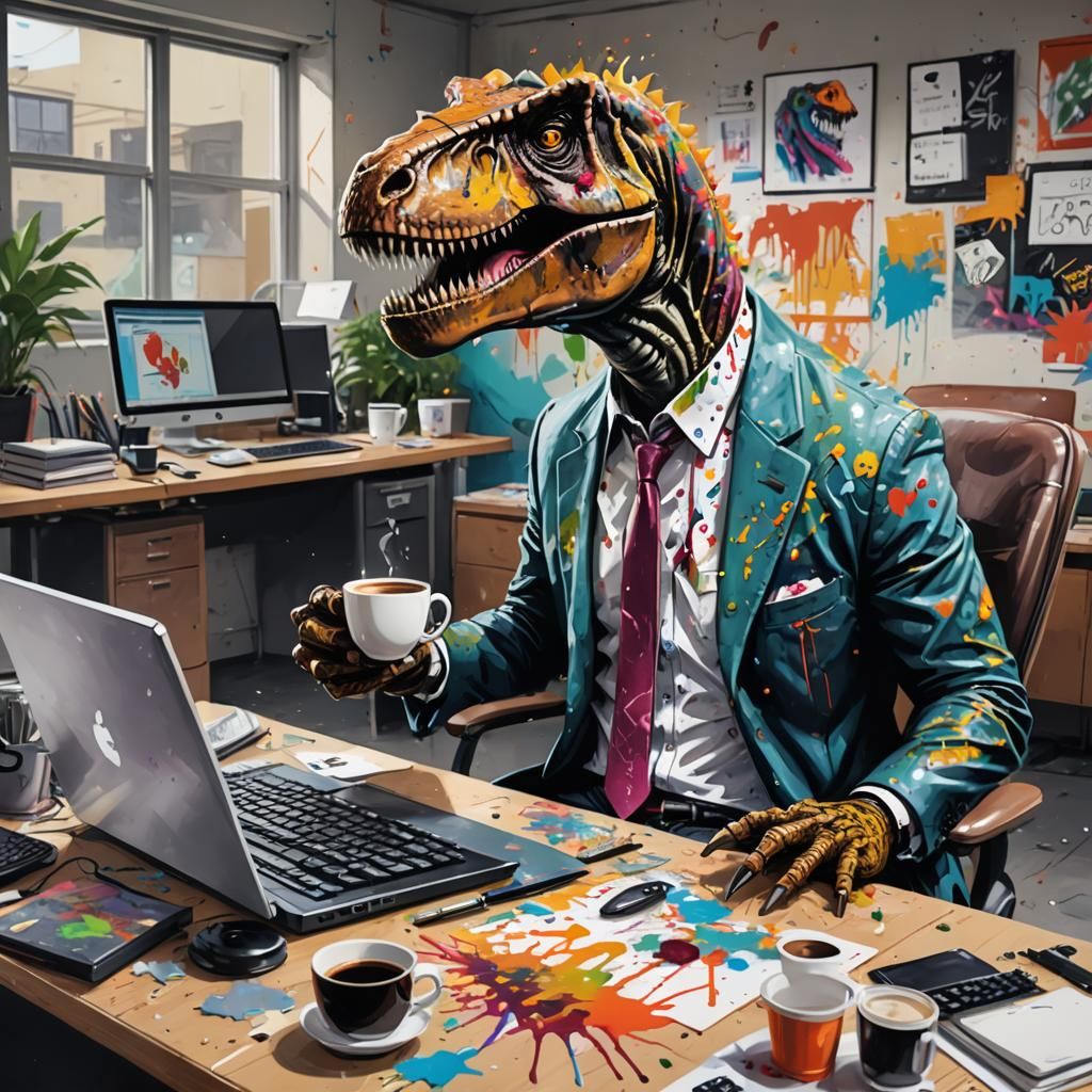 IT-Rex (vibrant style) 💻🦖 - AI Generated Artwork - NightCafe Creator