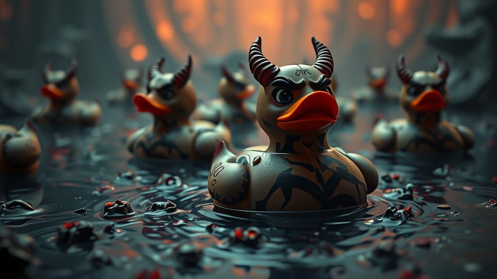rubber ducks from hell 😈 - Surreal Hellish Rubber Ducks Swi...