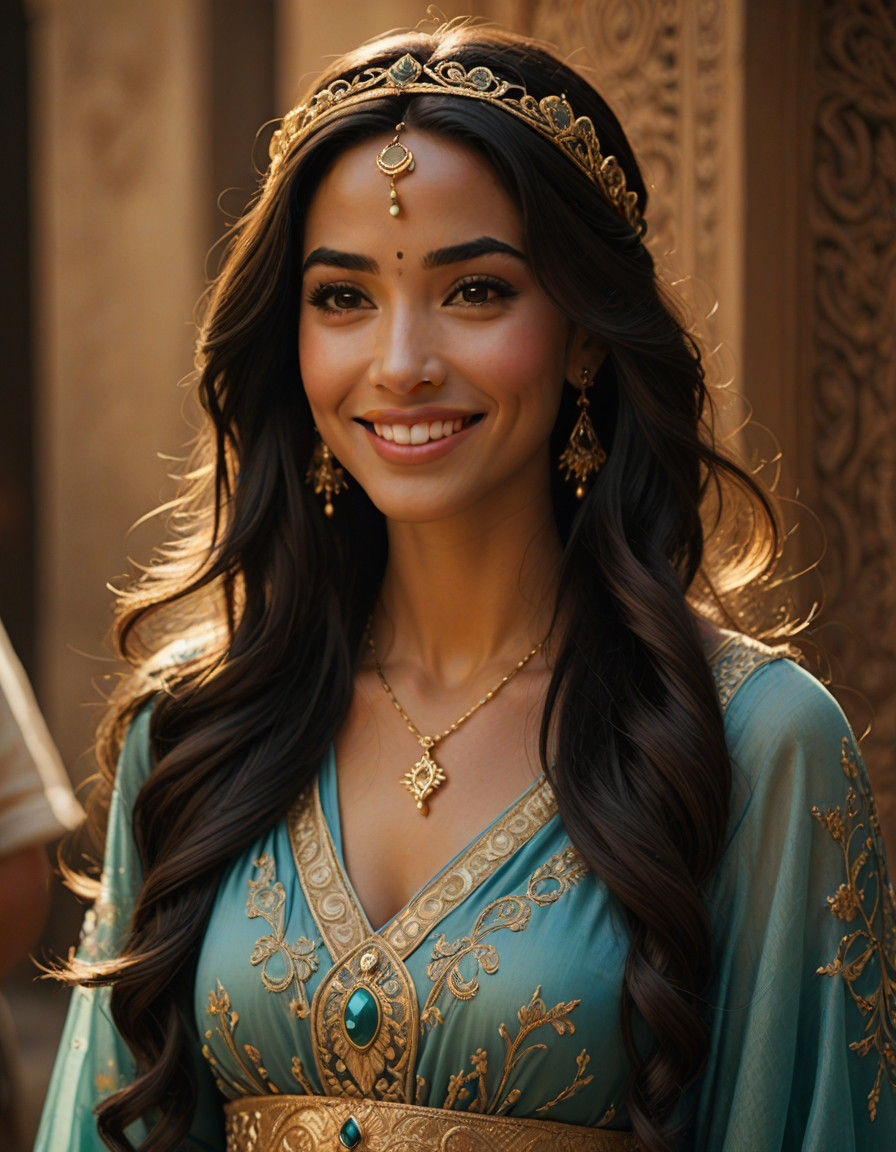 Princess Jasmine up close - Pregnant Princess Jasmine Smile...