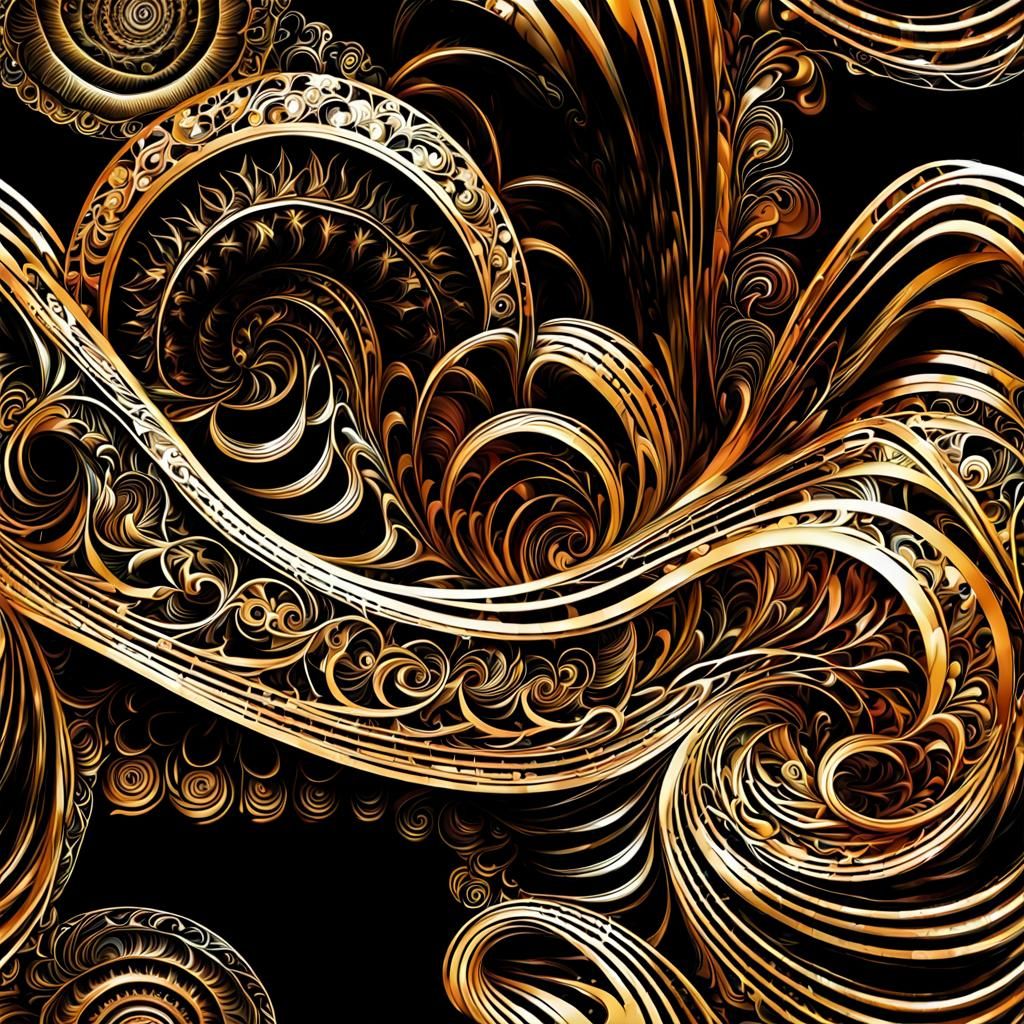 Ephemeral Serenity abstract vector fractal, Zentangle, 3d shading : r/nightcafe