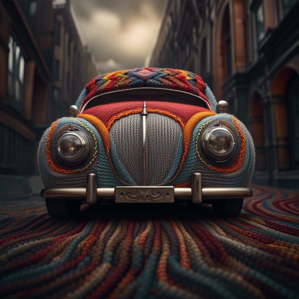 knitted car Epic cinematic brilliant stunning intricate meticulously ...