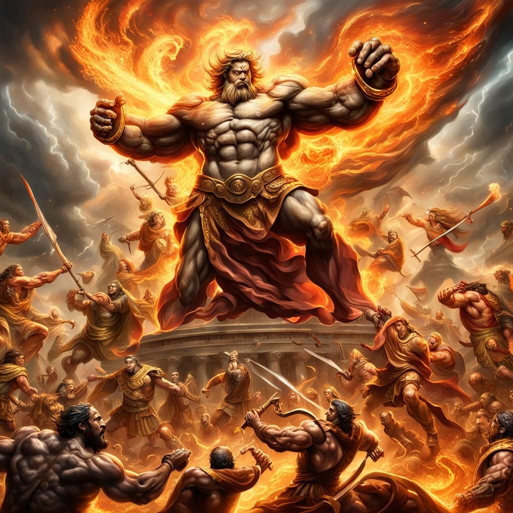 Titans Fight - AI Generated Artwork - NightCafe Creator