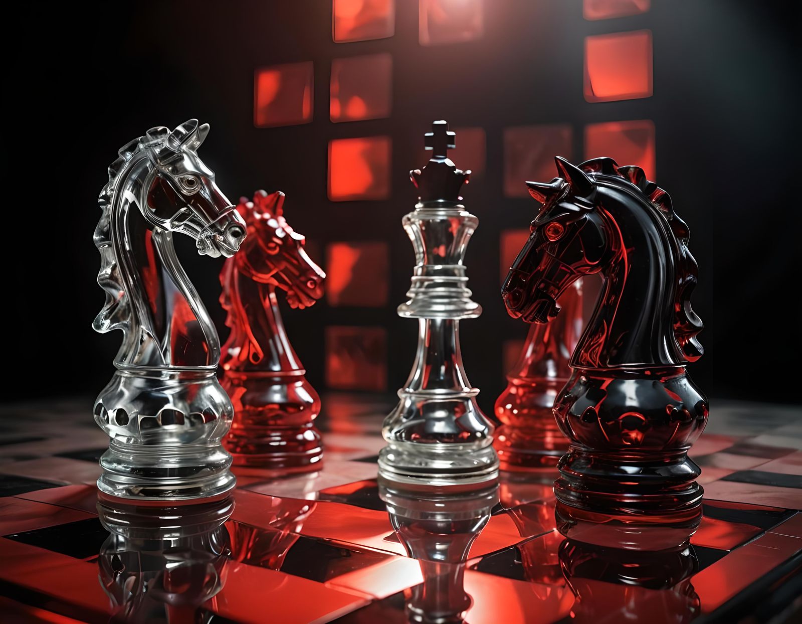 chess game: knight versus knight - AI Generated Artwork - NightCafe Creator