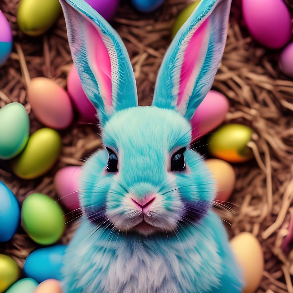 Grumpy Easter bunny - AI Generated Artwork - NightCafe Creator