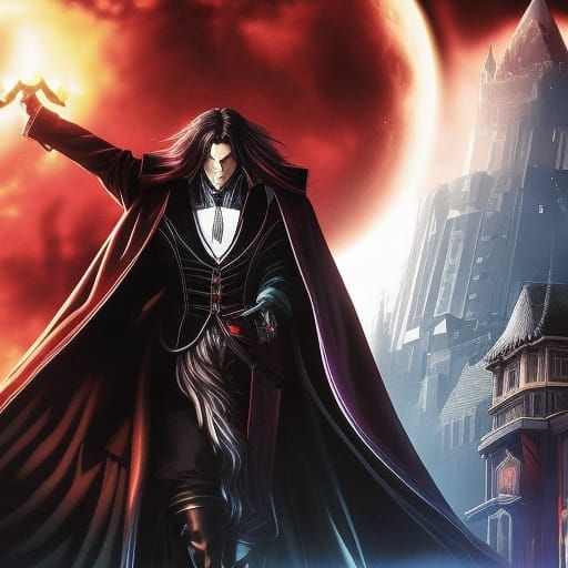 Alucard (Genya Arikado) under a blood moon - AI Generated Artwork ...
