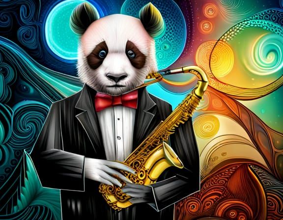 Panda Player - AI Generated Artwork - NightCafe Creator