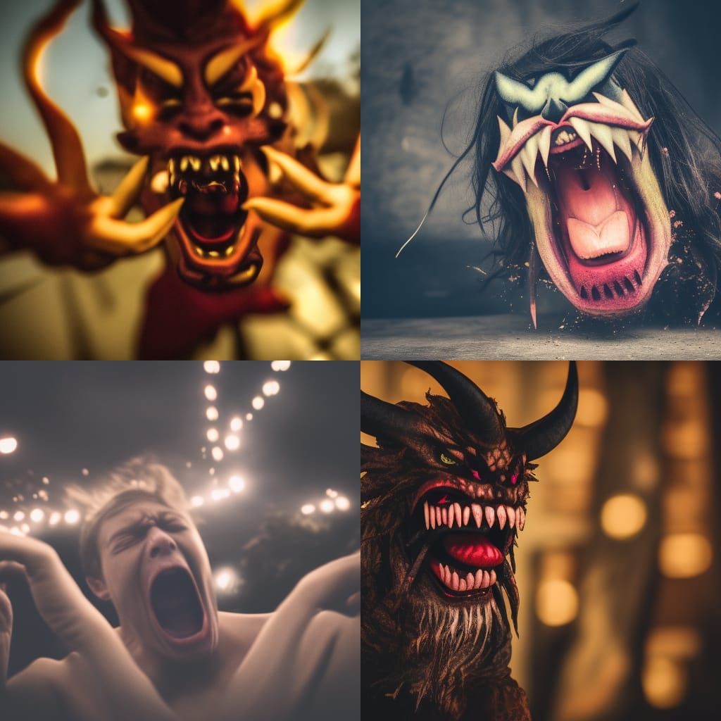 Fully enraged demon screaming in anger - AI Generated Artwork ...
