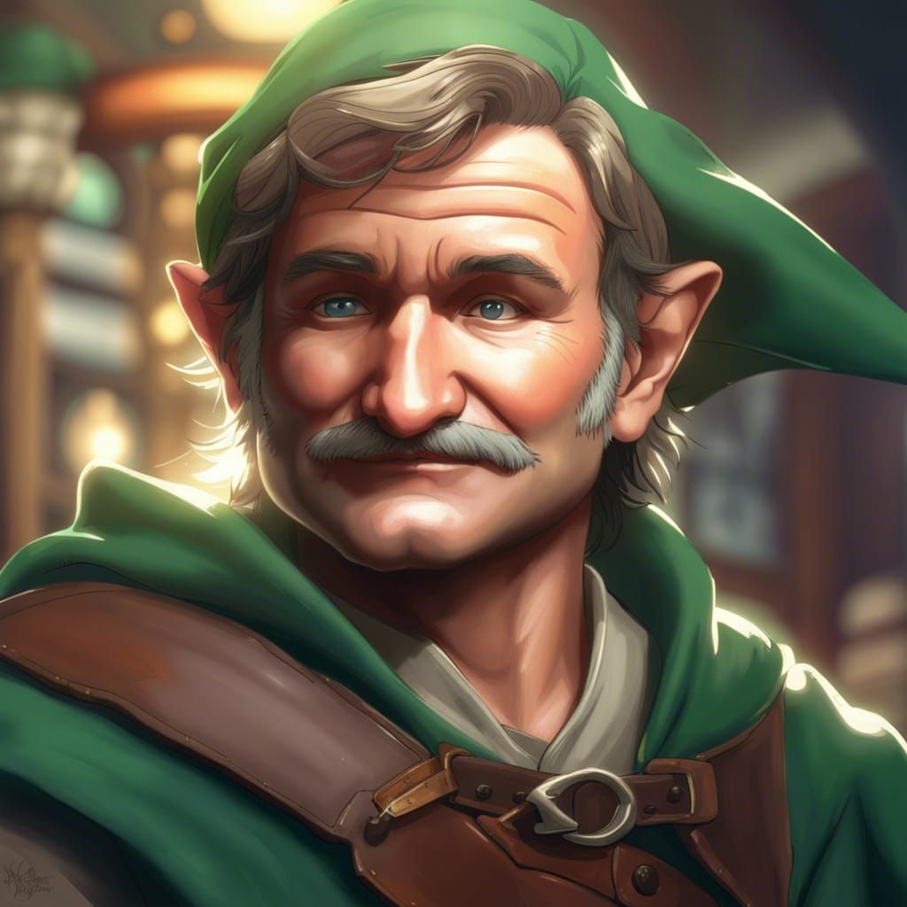 Robin Williams as Link - AI Generated Artwork - NightCafe Creator