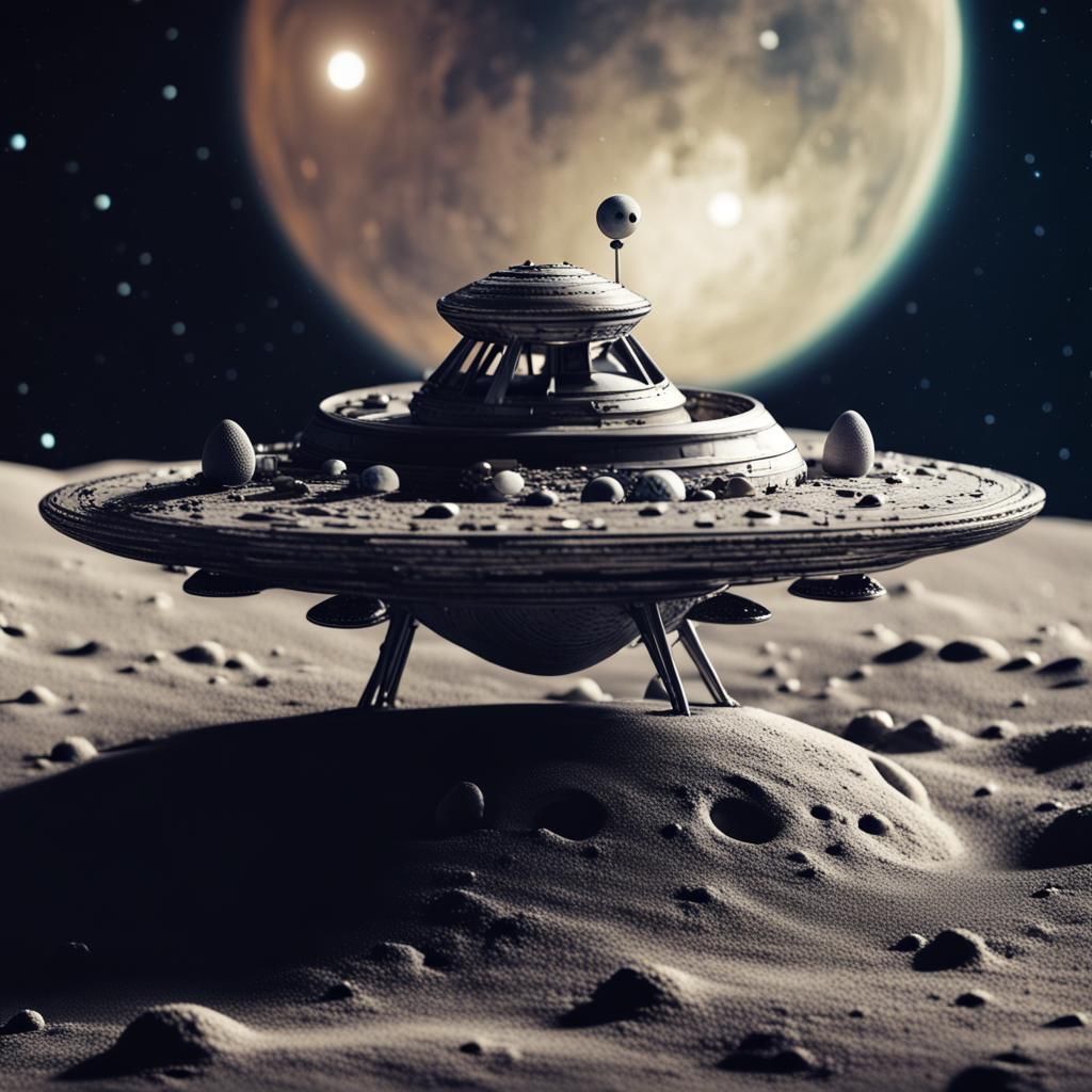 Photograph, Macro, miniature alien spaceship with alien in it on the ...