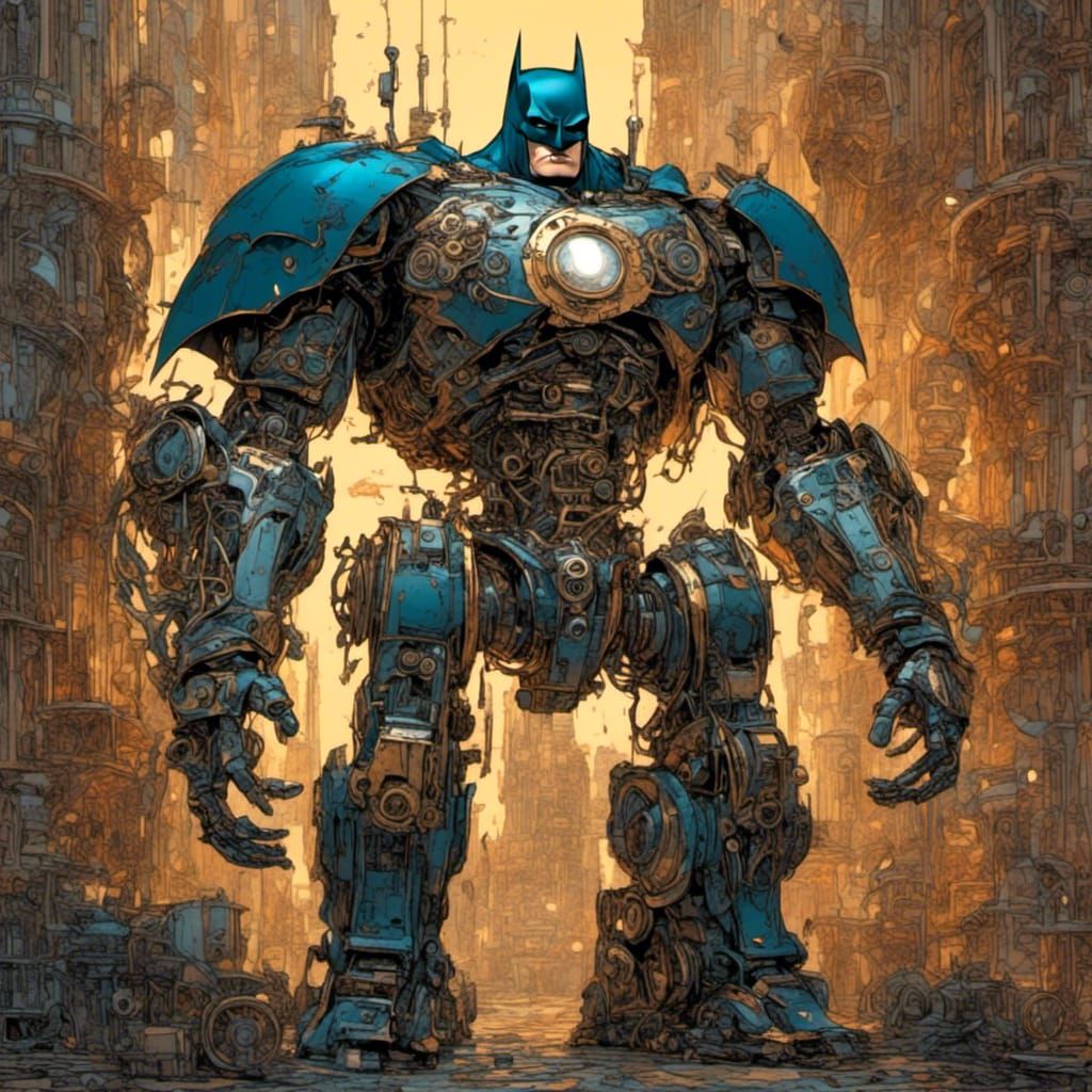 Steampunk Mechanical Batman - AI Generated Artwork - NightCafe Creator