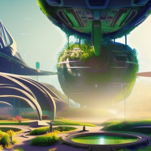 Solarpunk Future - AI Generated Artwork - NightCafe Creator