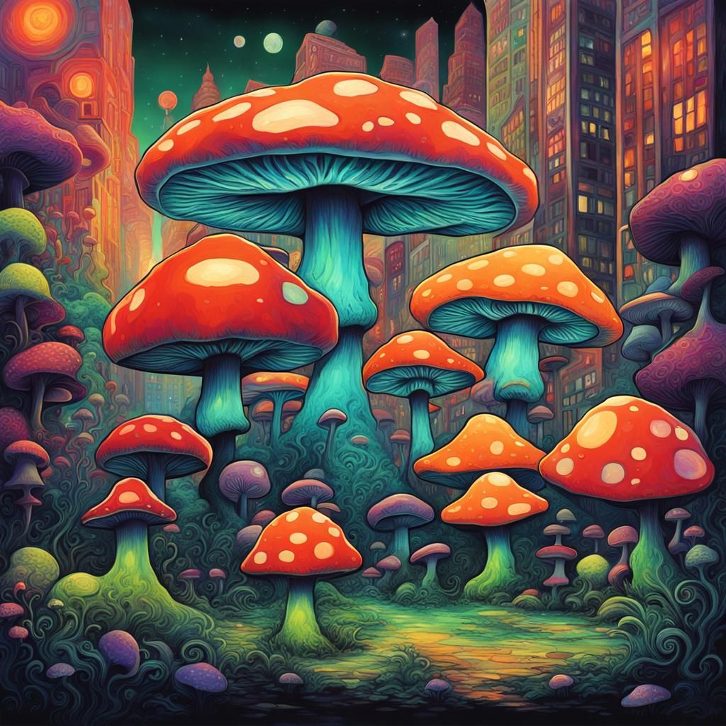 Coming to your city: Alien Mushrooms - AI Generated Artwork - NightCafe ...