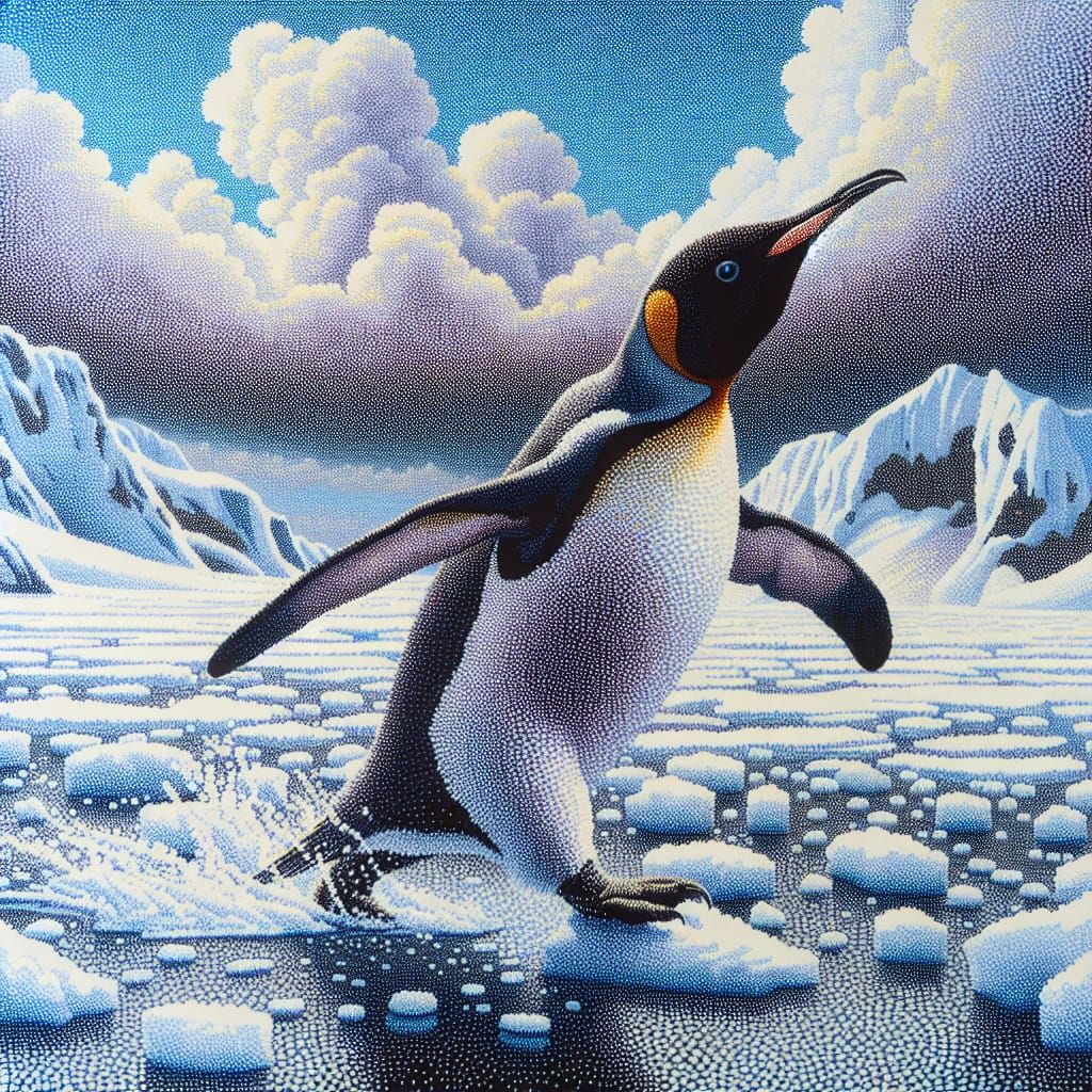 Penguin kinetic pointillism - Penguin kinetic pointillism