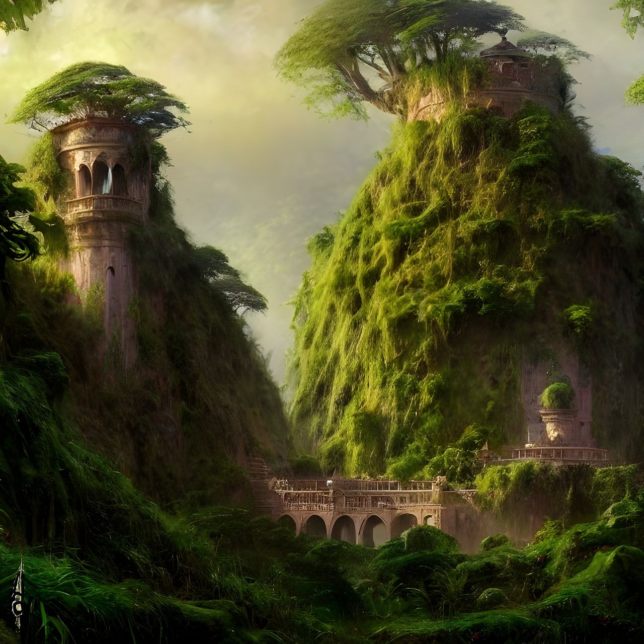 Ancient elfic palace - AI Generated Artwork - NightCafe Creator