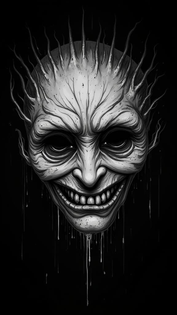 Grotesque Figure Emerges from Darkness in Cyberpun... - AI Art