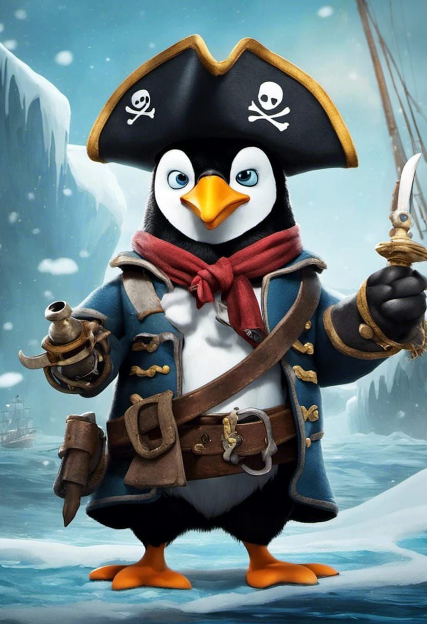 Pirate Captain Penguin - AI Generated Artwork - NightCafe Creator