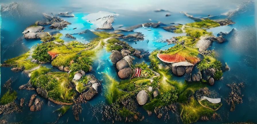 Fantasy illustration archipelago map 8K 3D 8k resolution CryEngine ...