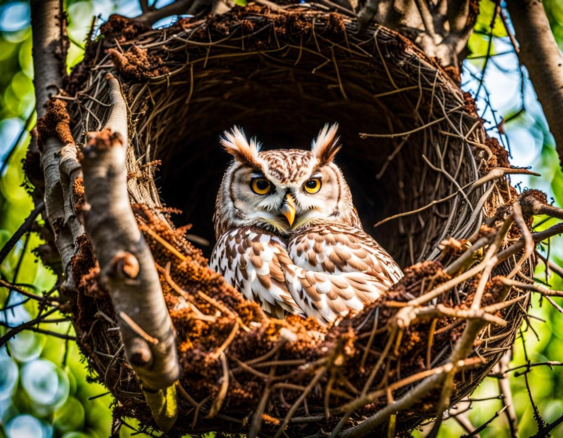 Owls nest - AI Generated Artwork - NightCafe Creator