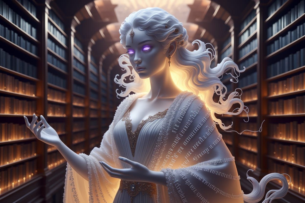 some - Ethereal Goddess Radiates Golden Light under Celestia...