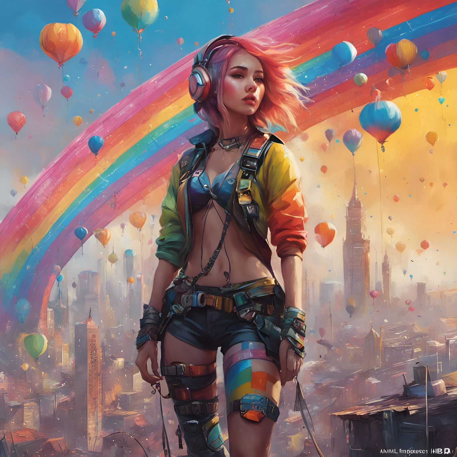 Polychromatic Girl 3 - AI Generated Artwork - NightCafe Creator