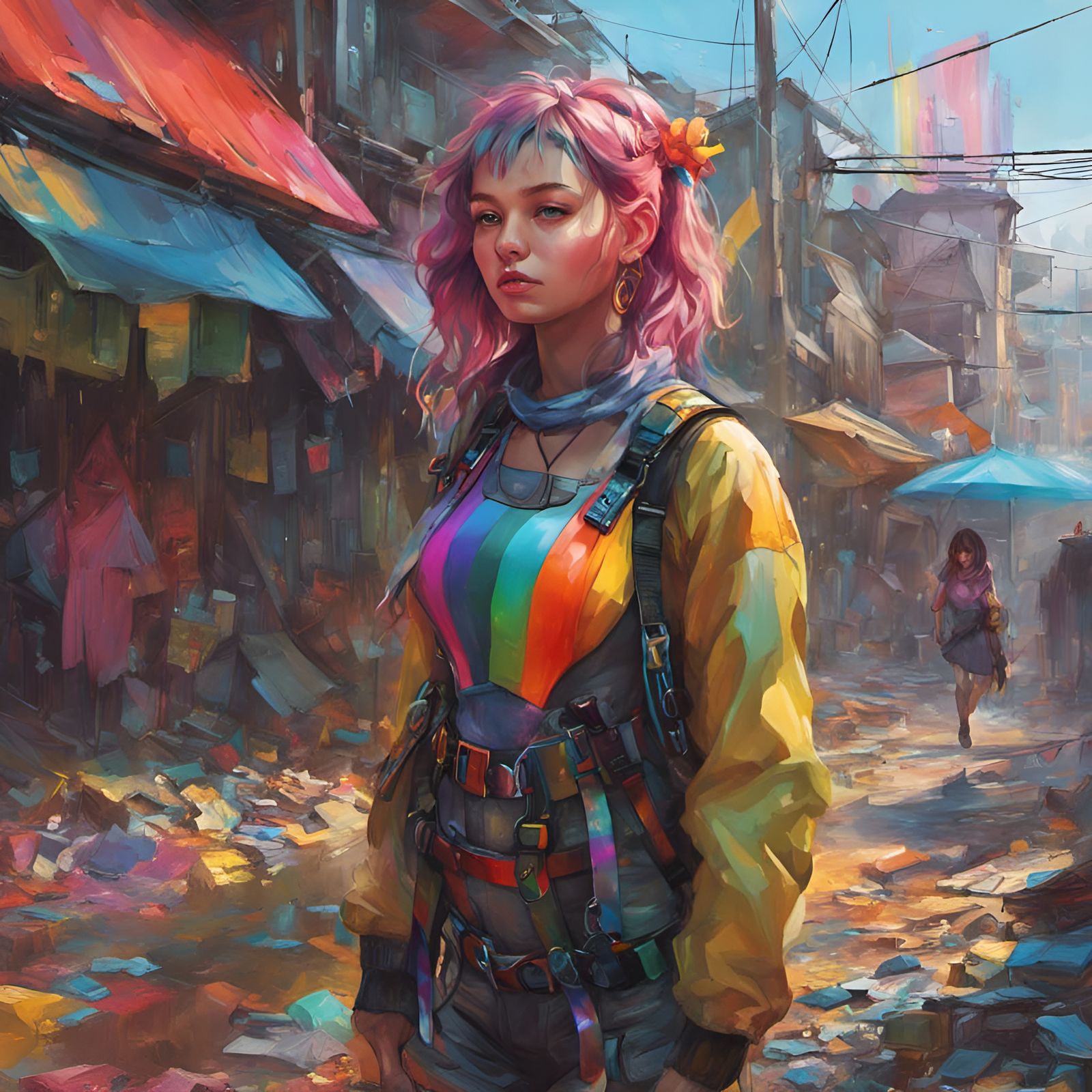 Polychromatic Girl 7 - AI Generated Artwork - NightCafe Creator