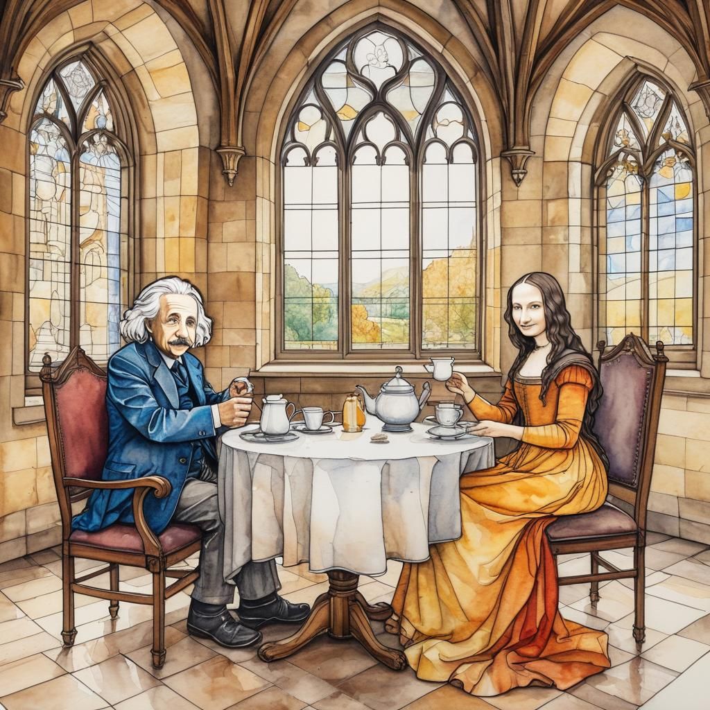 Ah! Here comes Leonardo, dear Mona! - AI Generated Artwork - NightCafe ...