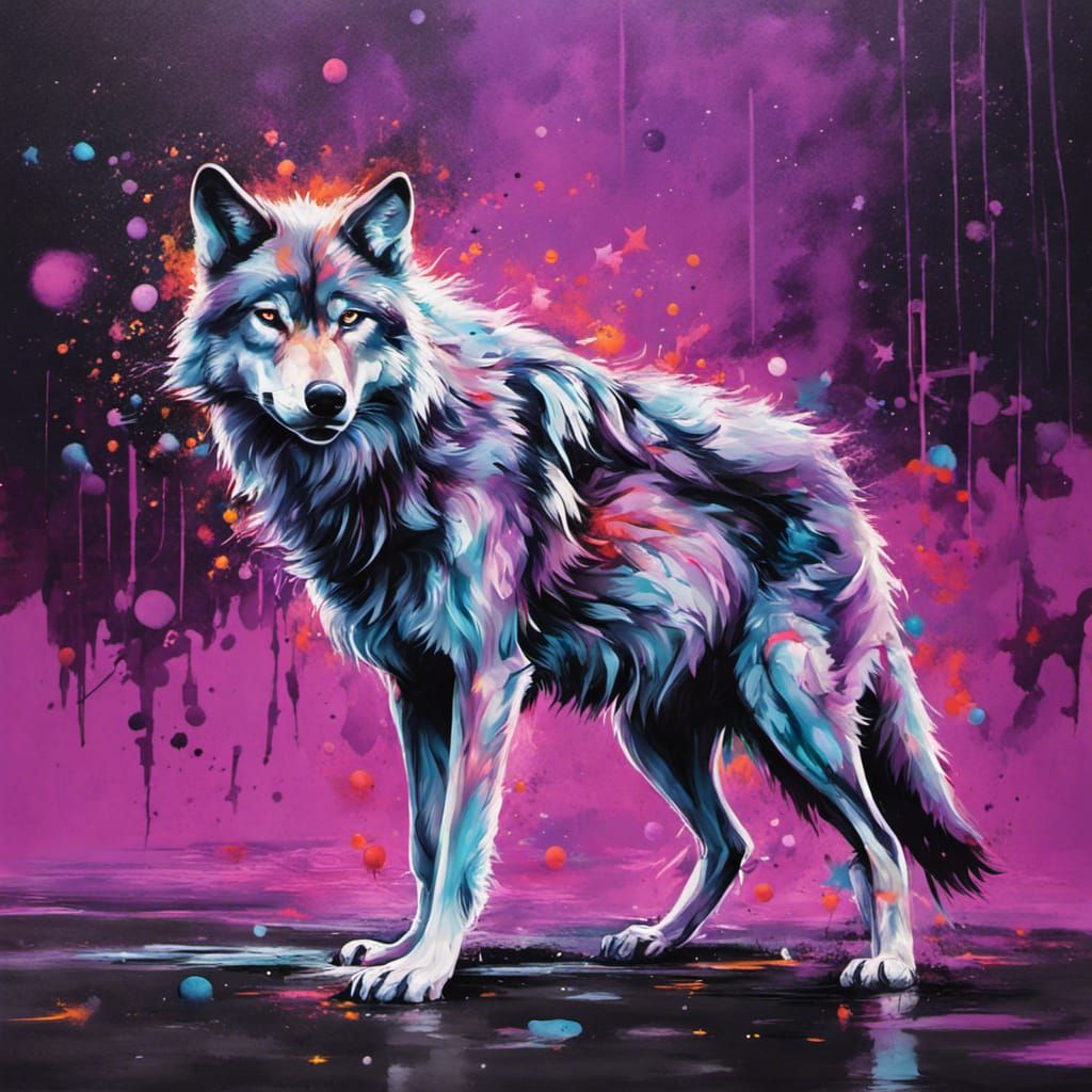 paint wolf - AI Generated Artwork - NightCafe Creator