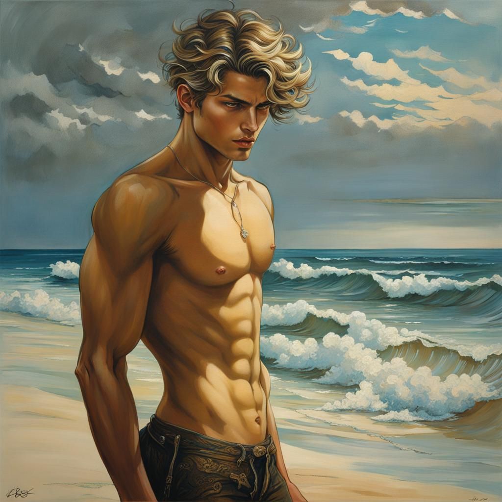 Beach Boy 231111B - AI Generated Artwork - NightCafe Creator