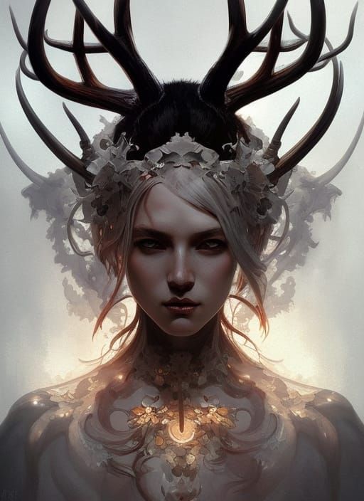 Dark Elk Princess - AI Generated Artwork - NightCafe Creator