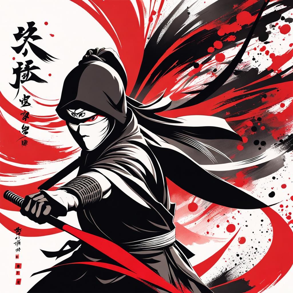 Ink ninja - AI Generated Artwork - NightCafe Creator