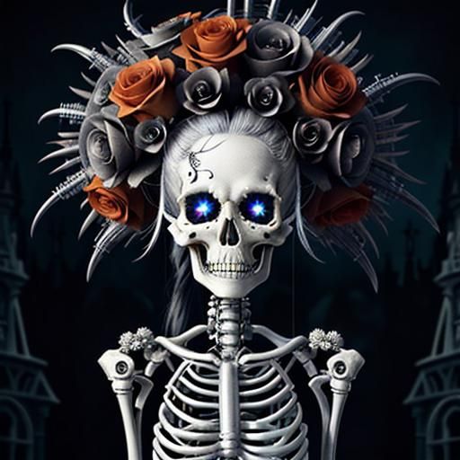 Biomechanical Silver-Hair Bioluminescent Boney Beauty Babe by Andy ...