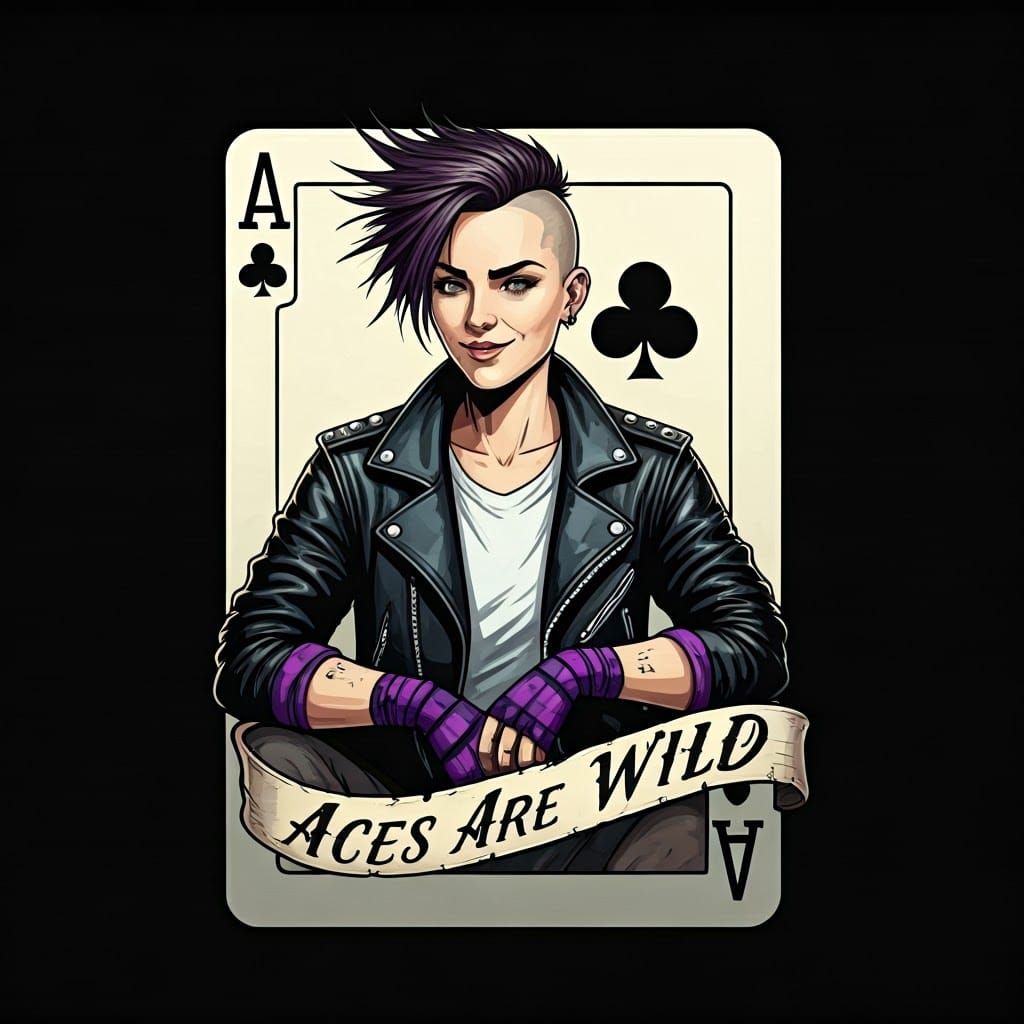 Bold Ace-Inspired Character with Faux Hawk and Lea... - AI Art