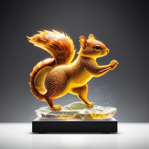 amber crystal squirrel figurine. - Lifelike Amber Crystal Sq...