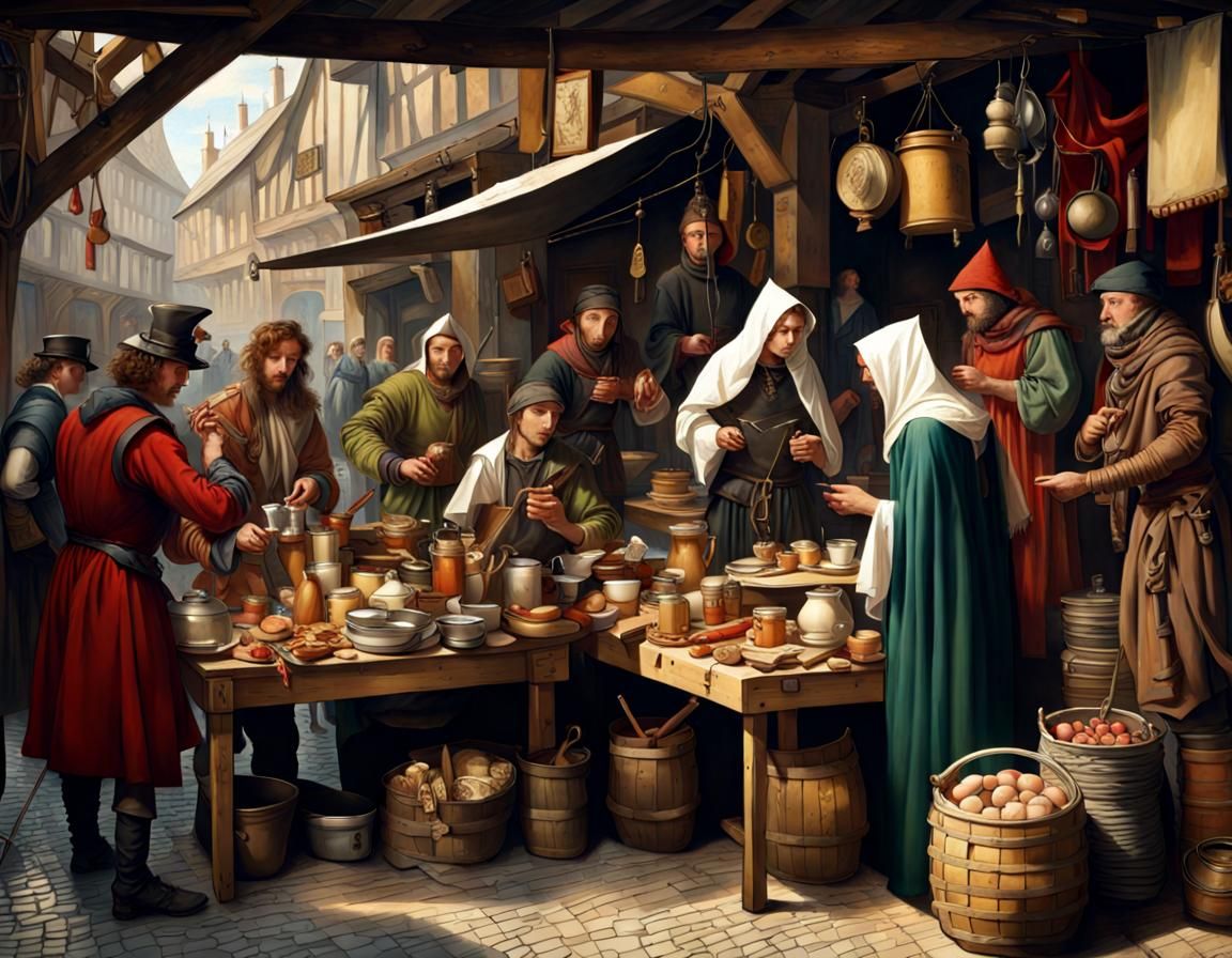 Marvelous Medieval market, magicians, mothers, mercenaries, merchants ...
