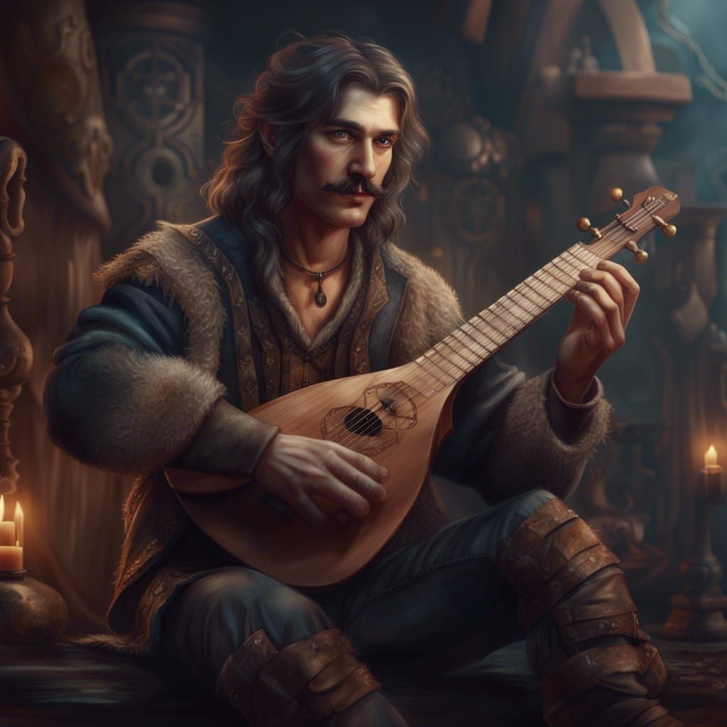 Male Bard playing a dulcimer - AI Generated Artwork - NightCafe Creator