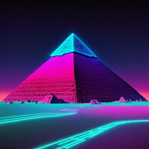 Pyramids Synthwave - AI Generated Artwork - NightCafe Creator