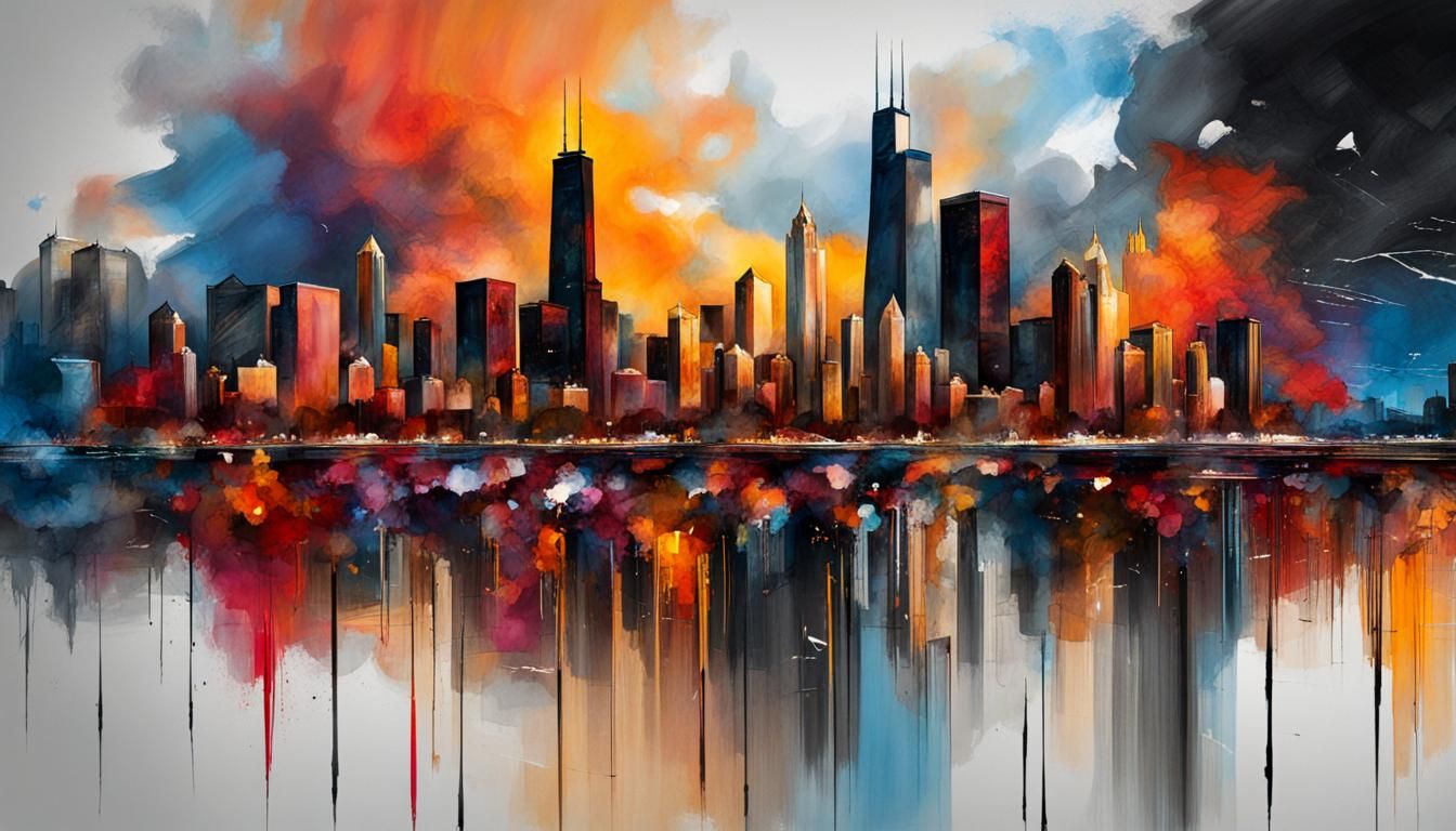 chicago skyline - AI Generated Artwork - NightCafe Creator