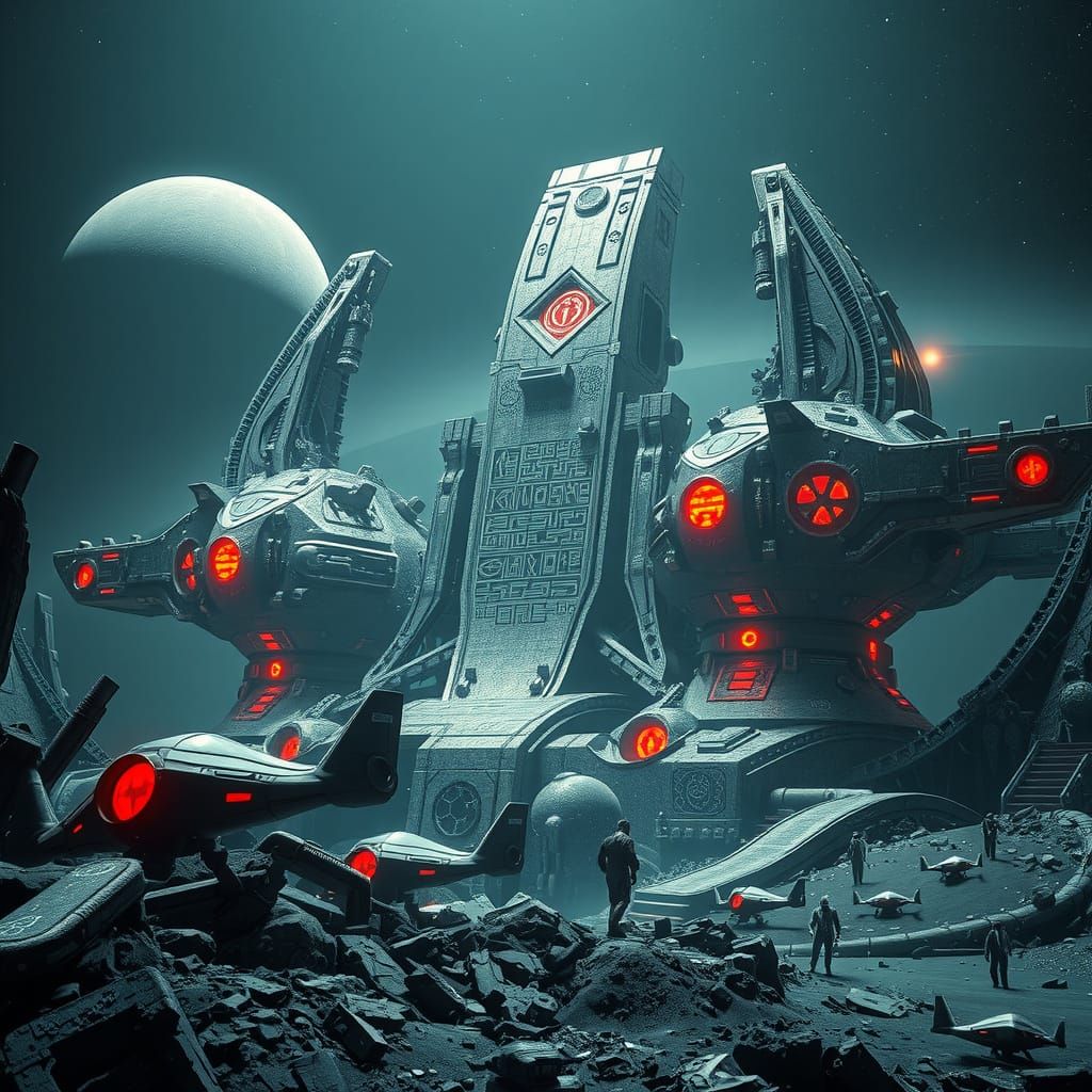 "An ancient alien megastructure orbiting a dying star, half-destroyed ...