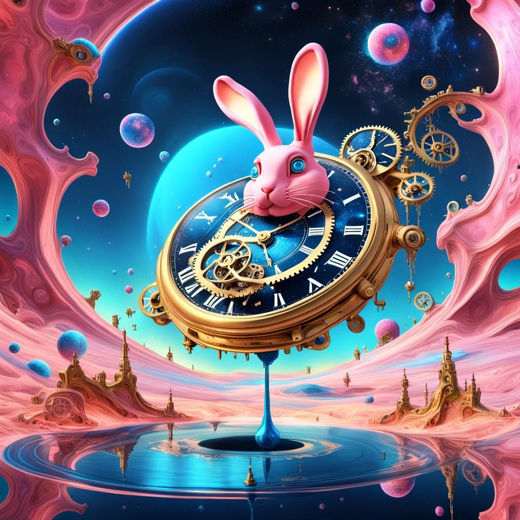 The Dream of the Pink Rabbit - AI Generated Artwork - NightCafe Creator