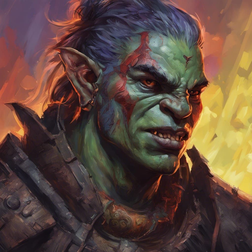 Dnd, nonbinary orc. Masculine presenting - AI Generated Artwork ...