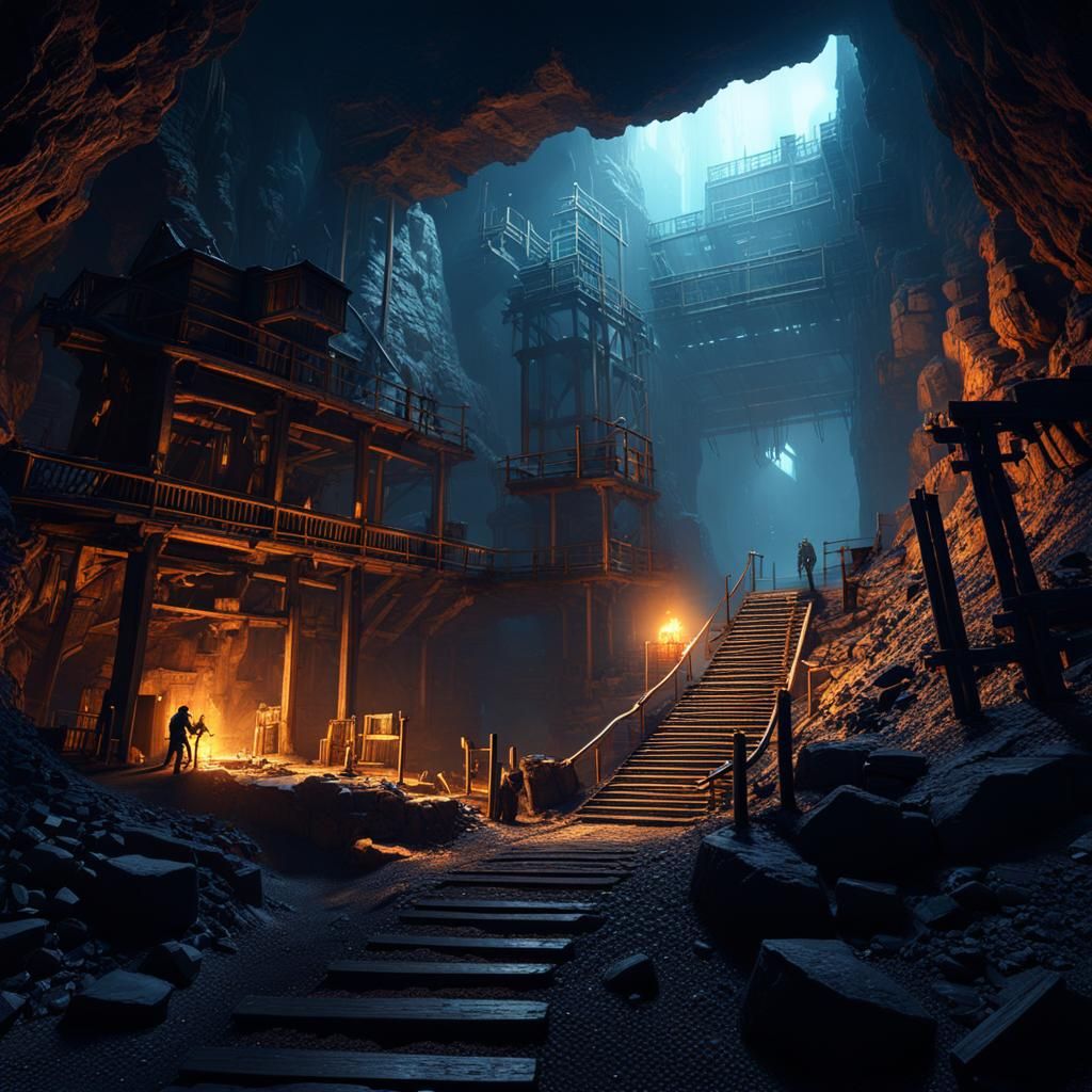 Haunted Mine - AI Generated Artwork - NightCafe Creator